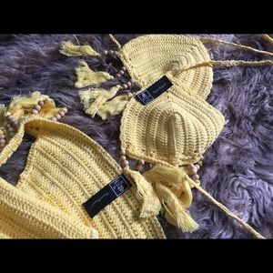 Aura | Swim | Yellow Crochet Tassel Bikini Bathing Suit Swimsuit | Poshmark